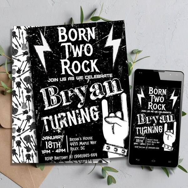 Rock Star Invitation - Etsy