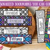 Set of Printable Bookmarks for Kids, Color Your Own Personalized ...