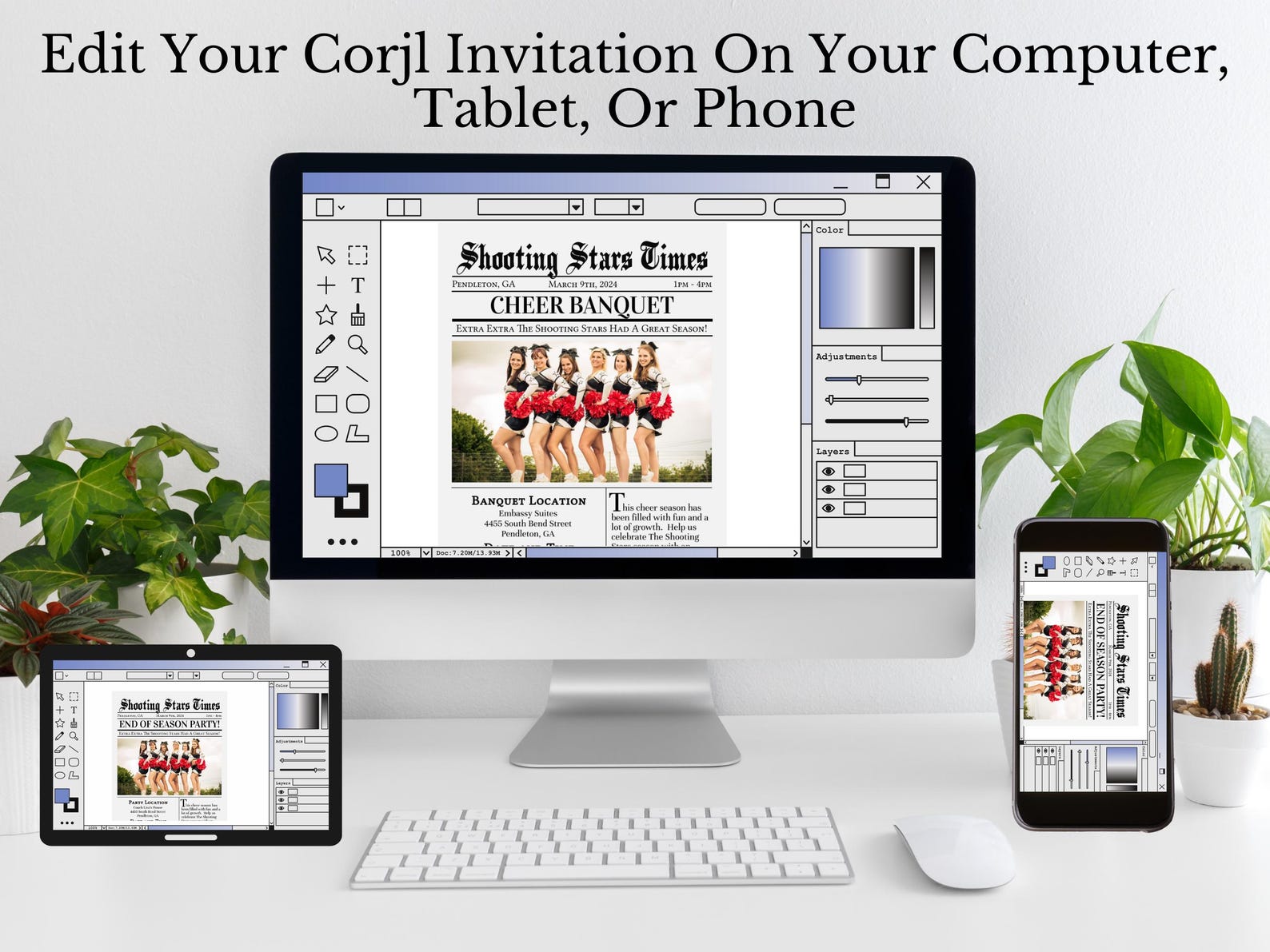 Cheer Banquet Party Invitation, End of Season Cheer Banquet Invitation ...