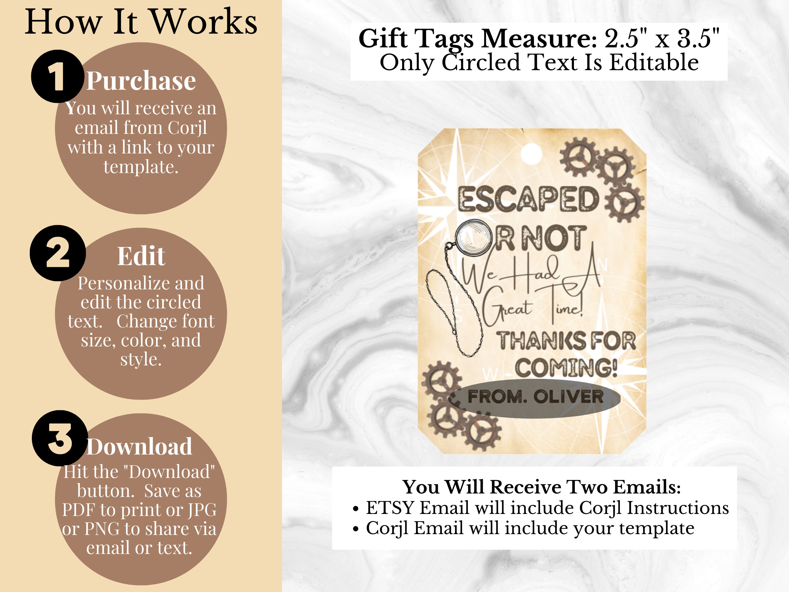 Escape Room Thank You Tag, Escape Room Party Favor, Escape Room Thank ...
