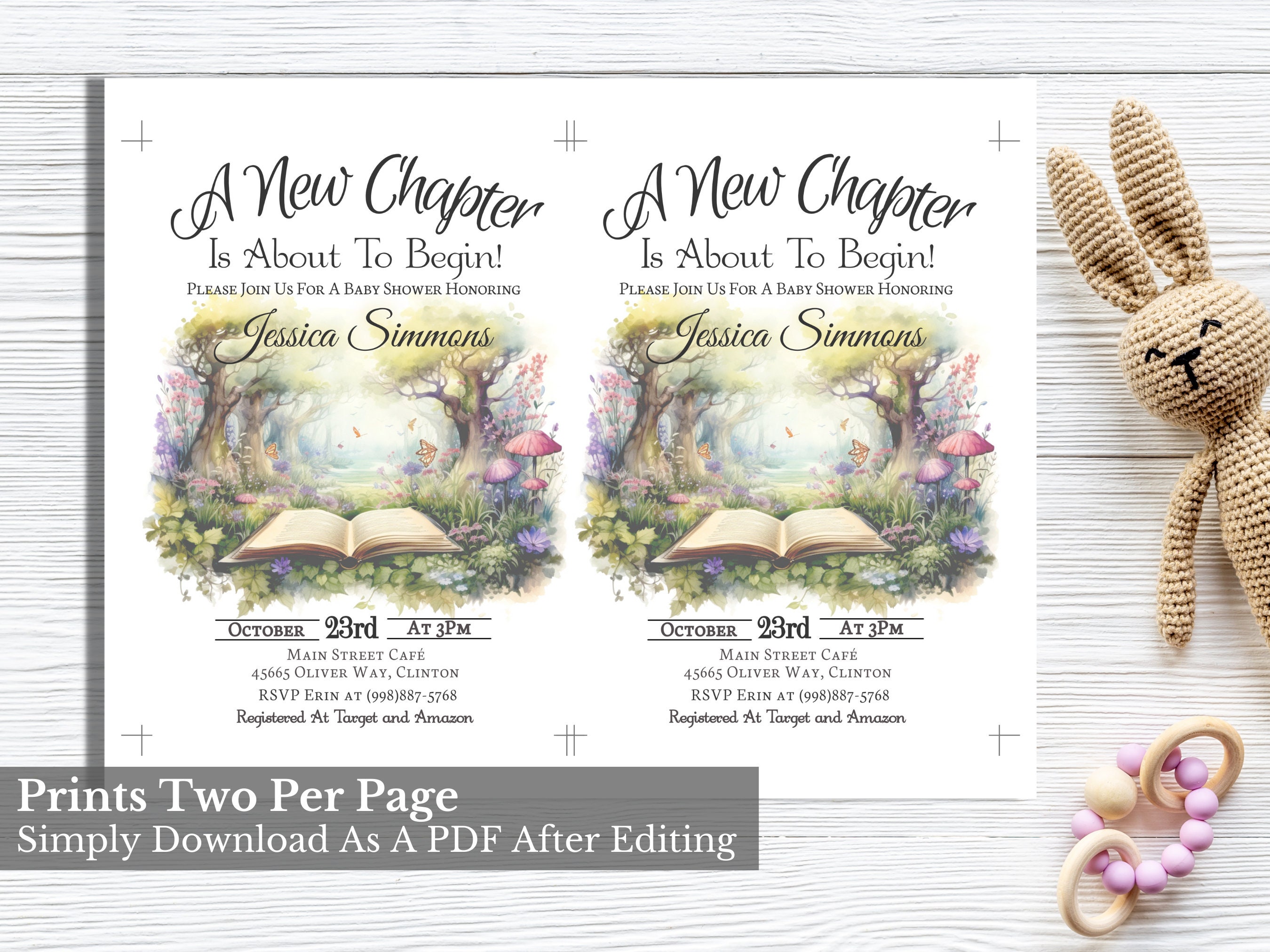 Storybook Baby Shower Invitation, Storybook Baby Shower Bundle, A New ...