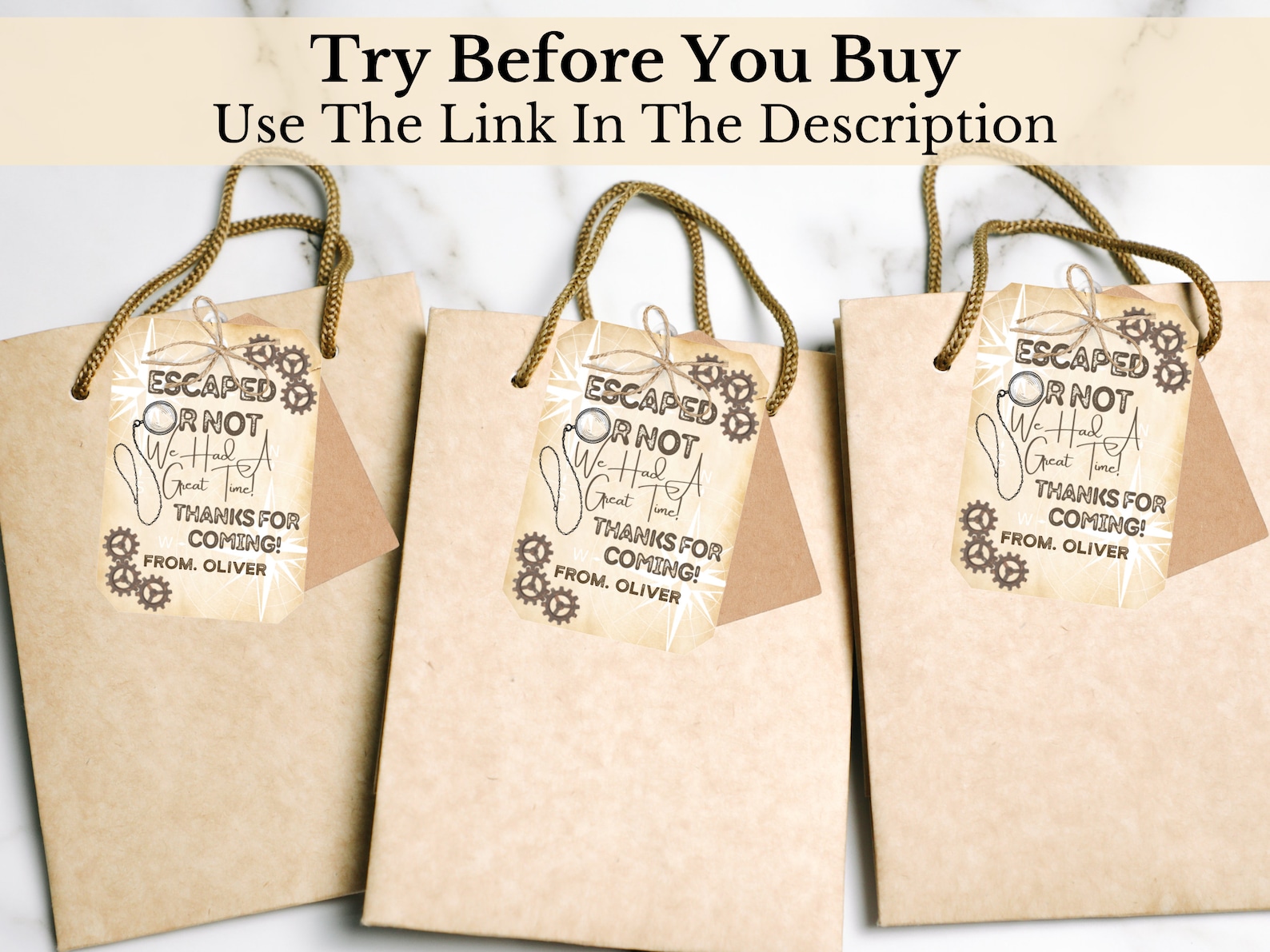 Escape Room Thank You Tag, Escape Room Party Favor, Escape Room Thank ...