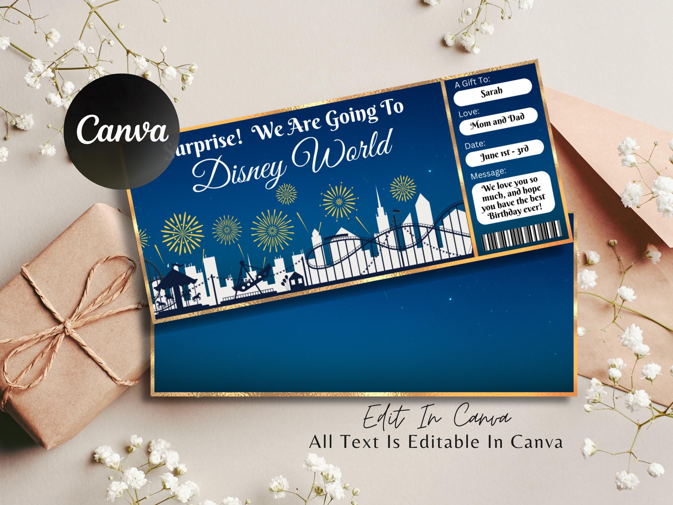 Editable Theme Park Ticket Template, Printable Amusement Park Gift ...