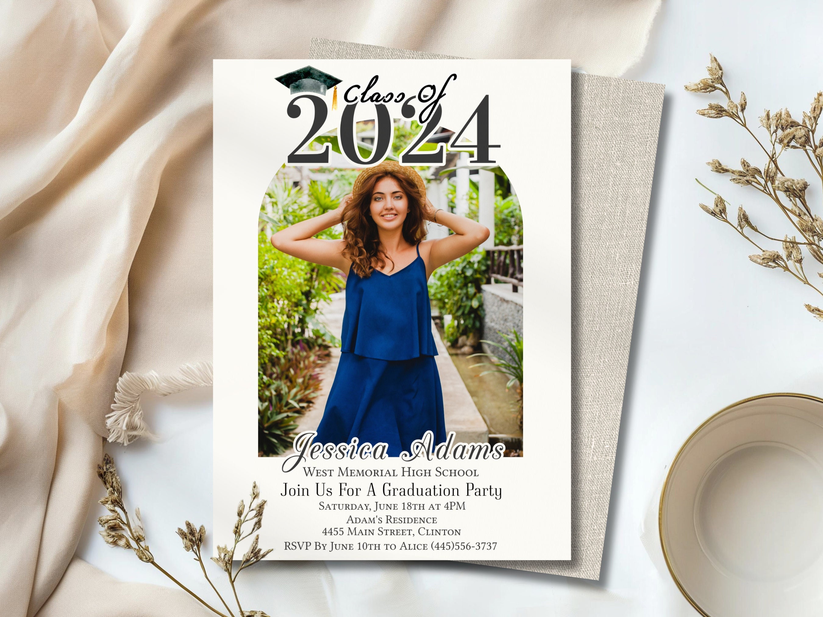 Modern Graduation Party Invitation, Graduation Invitation 2024 Template ...