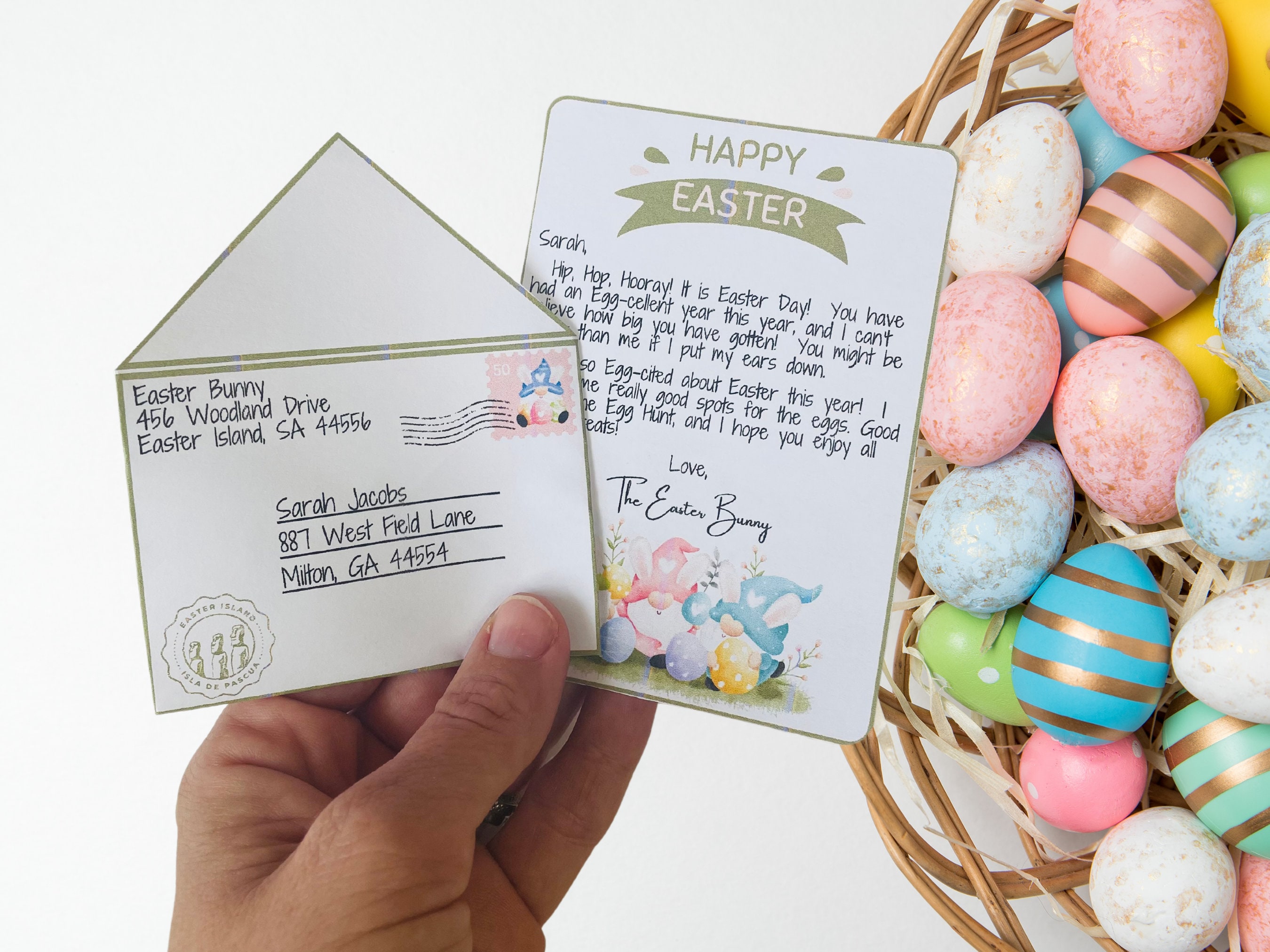 Printable Easter Bunny Letter, Editable Easter Bunny Note, Personalized ...