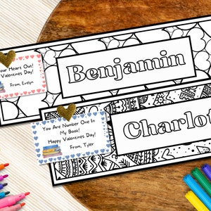 Printable Valentine Bookmarks, Custom Class Valentine, Personalized ...