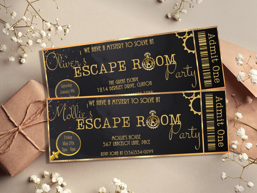 Escape Room Party Invitation, Editable Mystery Party Invitation ...