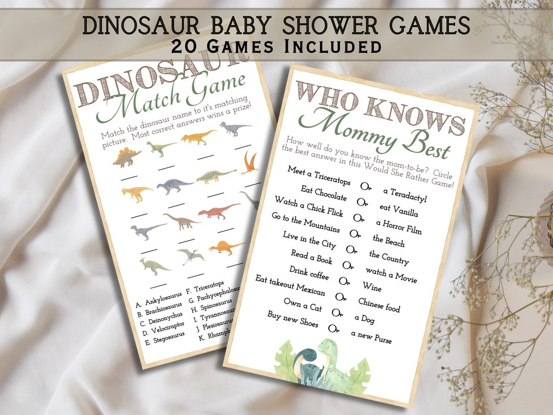 Dinosaur Baby Shower Games, Dino Baby Shower Games, Dino Baby Shower ...