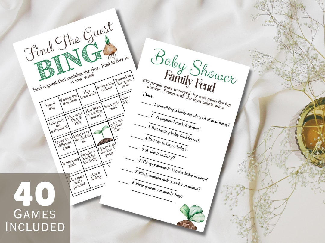 Little Sprout Baby Shower Games, Little Sprout Baby Shower Bundle ...