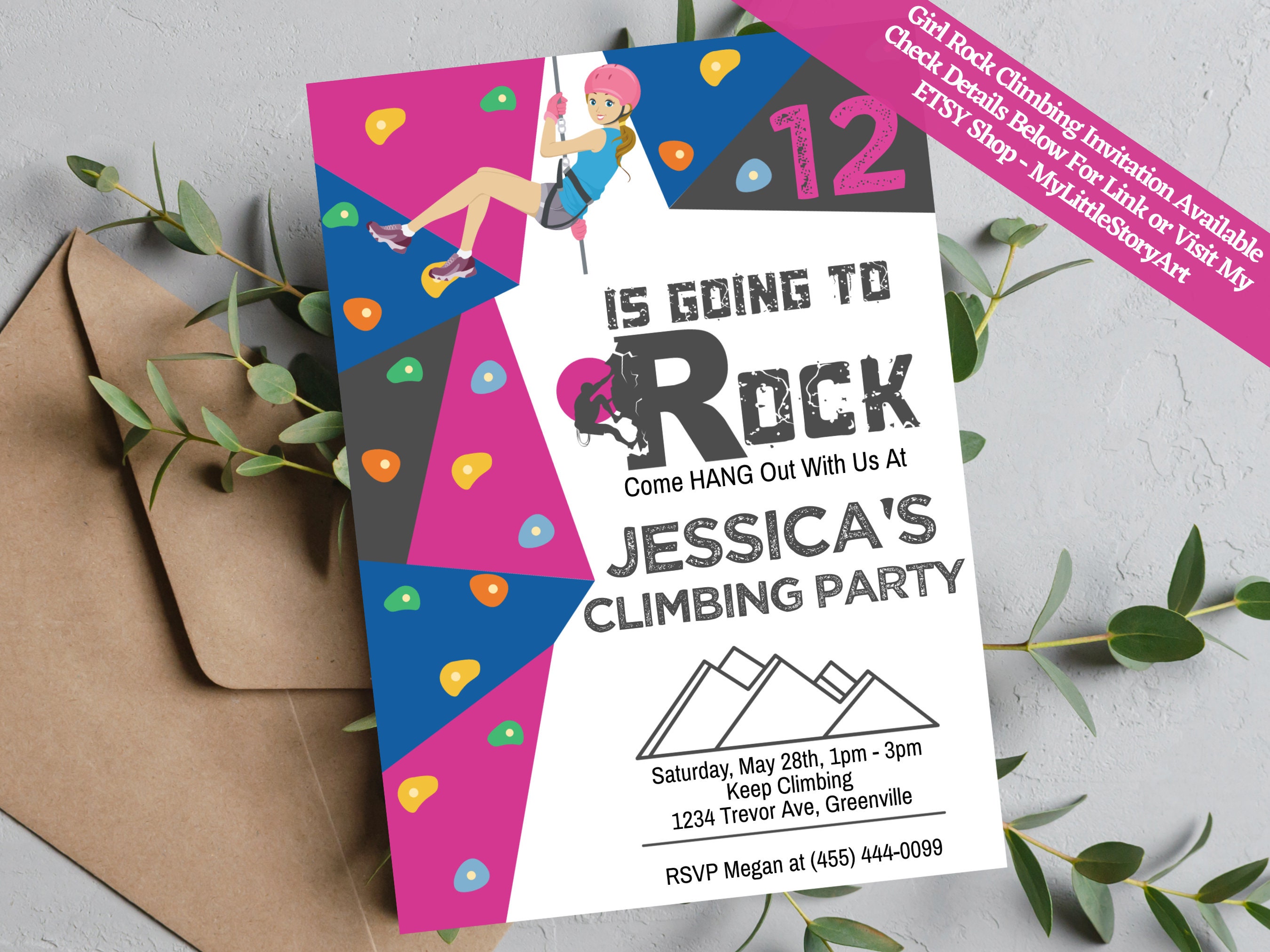 Rock Climbing Favor Tags, Rock Climbing Party Decor, Rock Climbing ...
