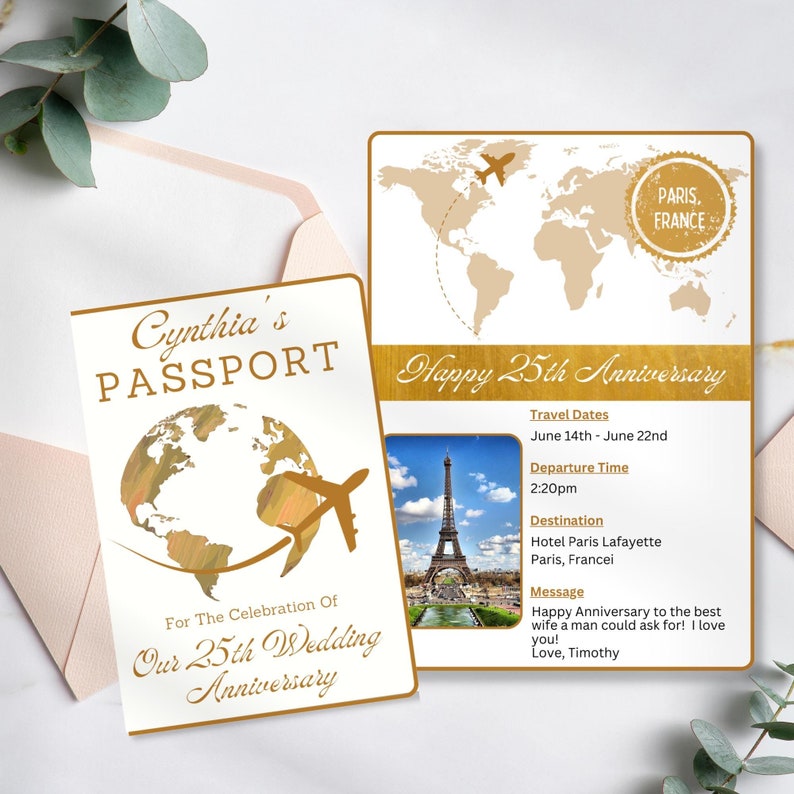 Printable Passport Template, Passport Invitation, Surprise Trip Ticket ...