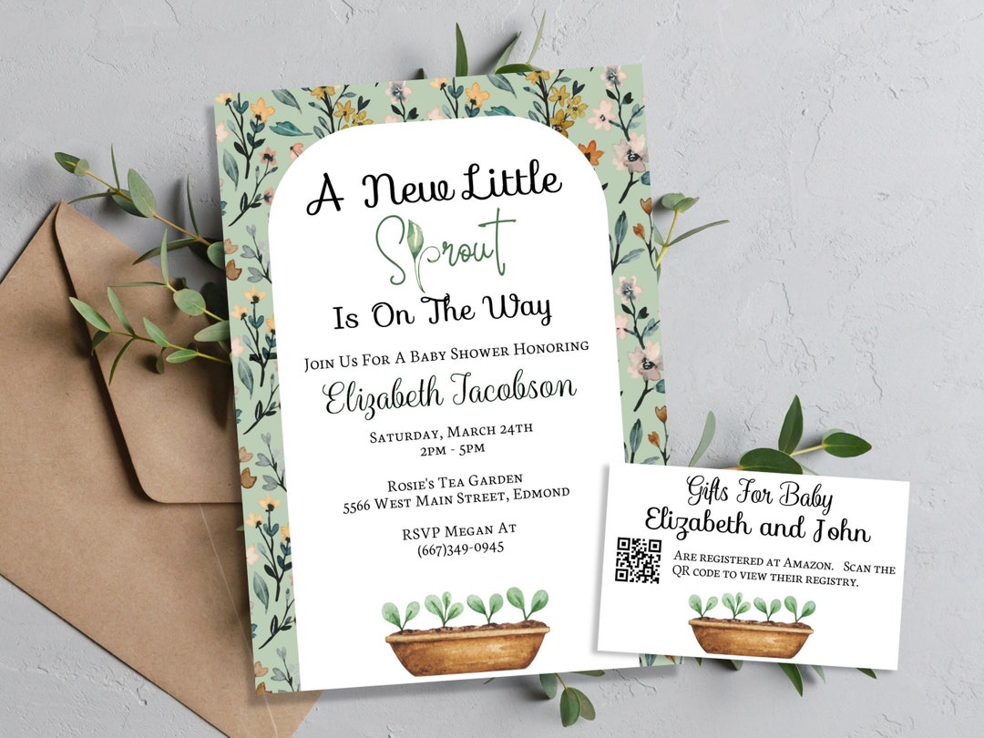 Little Sprout Baby Shower Invitation Garden Baby Shower - Etsy