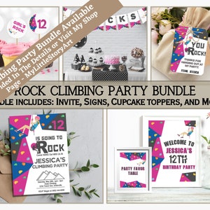 Rock Climbing Favor Tags, Rock Climbing Party Decor, Rock Climbing ...