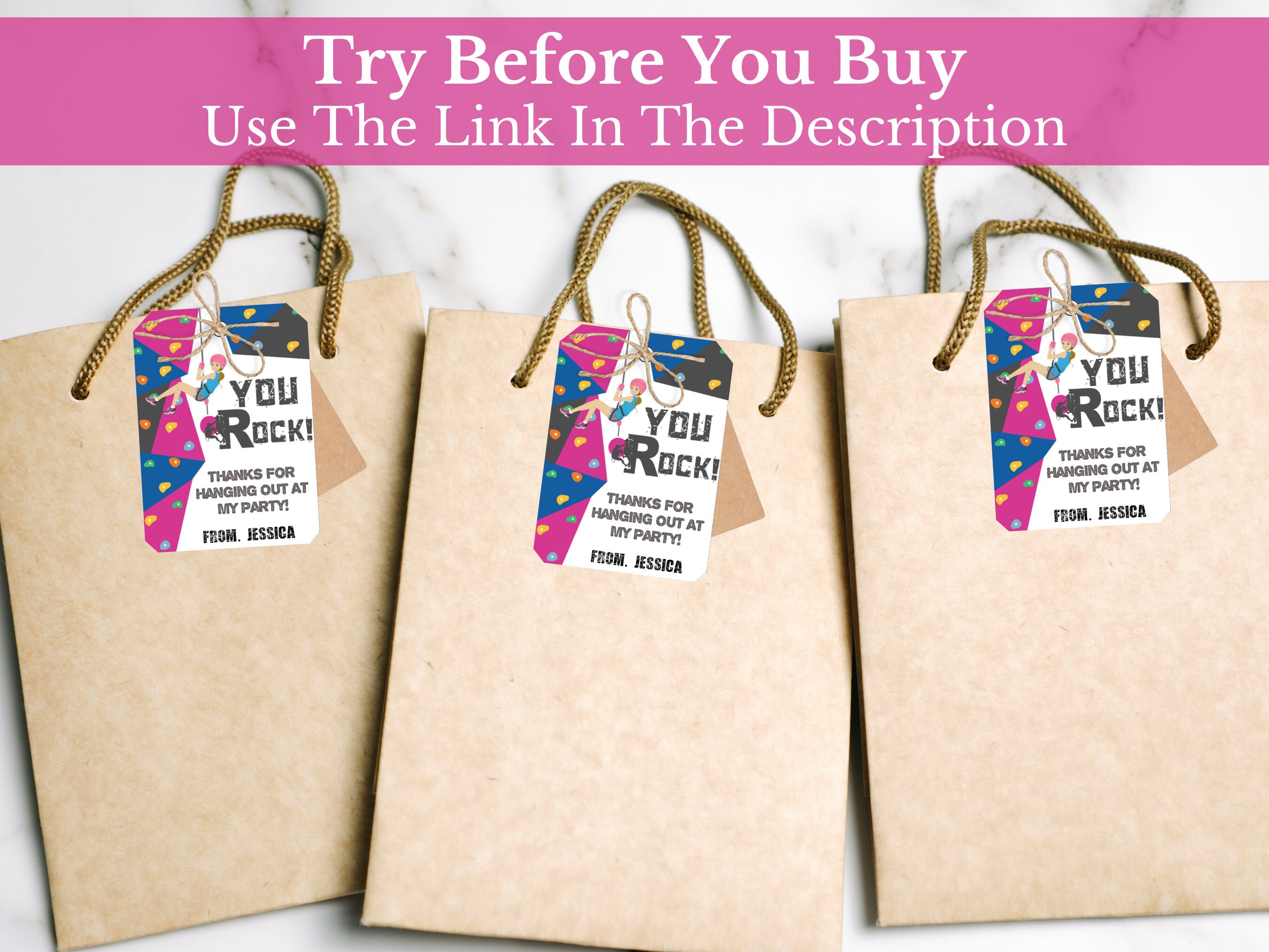 Rock Climbing Favor Tags, Rock Climbing Party Decor, Rock Climbing ...