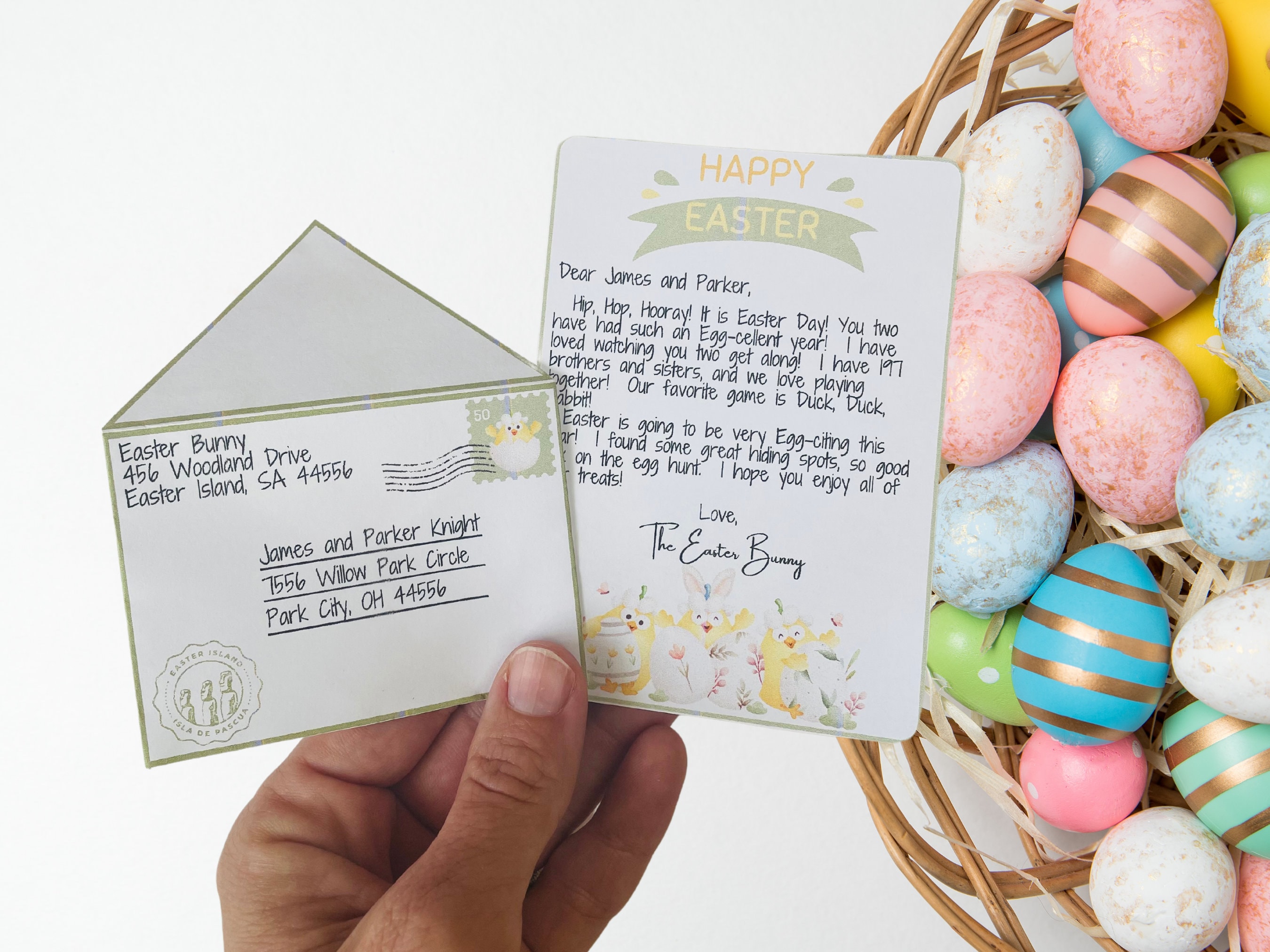 Printable Easter Bunny Letter, Editable Easter Bunny Note, Personalized ...