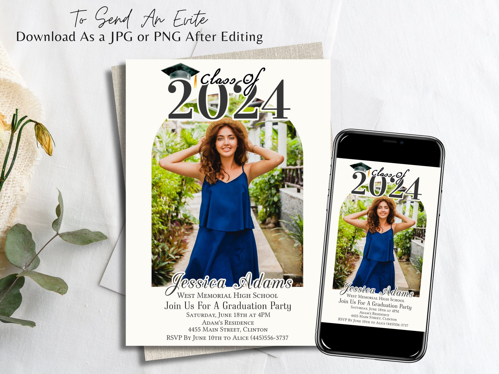 Modern Graduation Party Invitation, Graduation Invitation 2024 Template ...