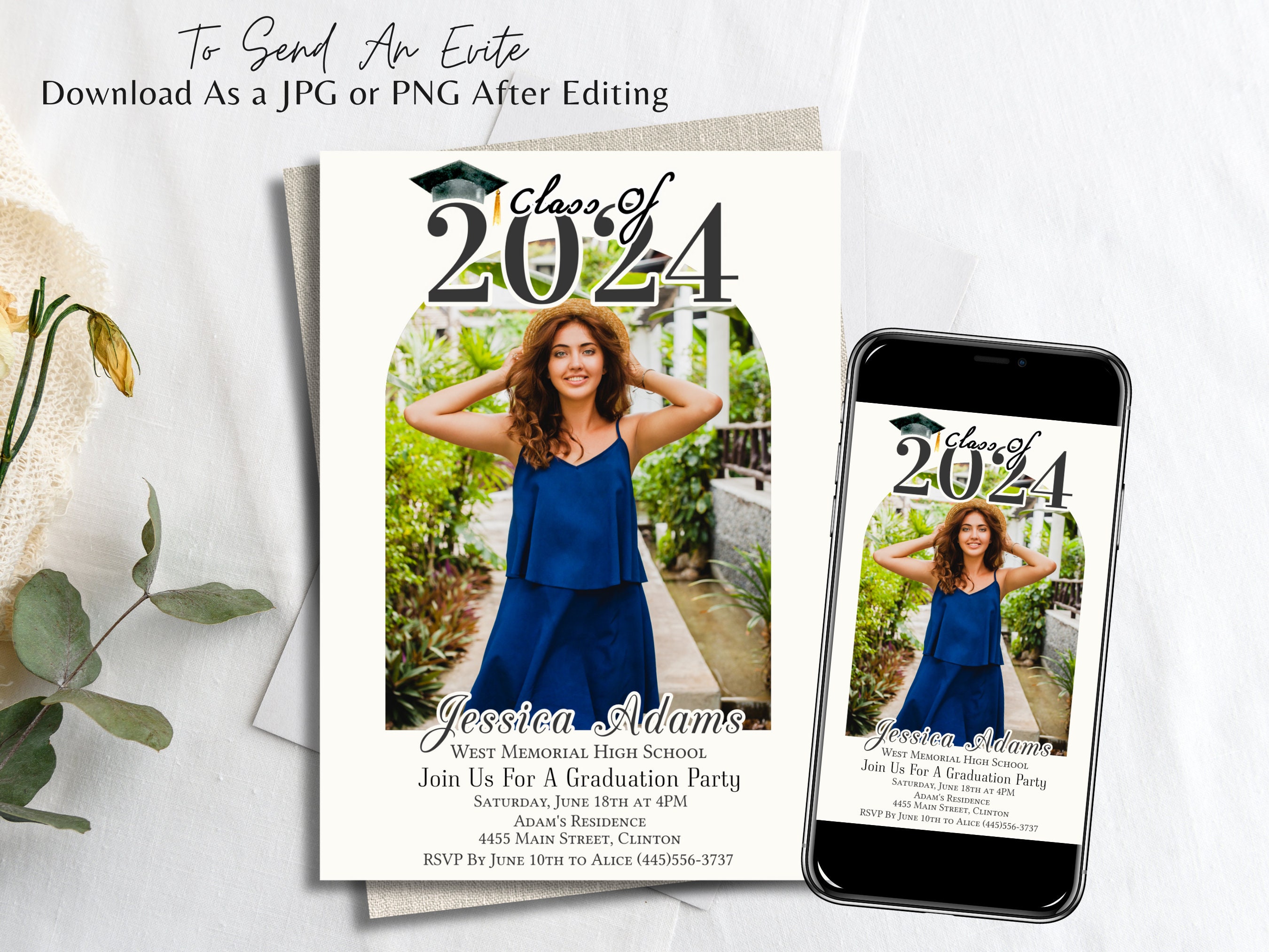 Modern Graduation Party Invitation, Graduation Invitation 2024 Template ...