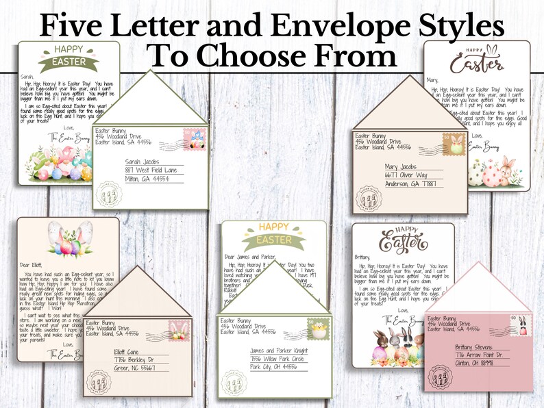 Printable Easter Bunny Letter and Envelope, Letter From the Easter ...