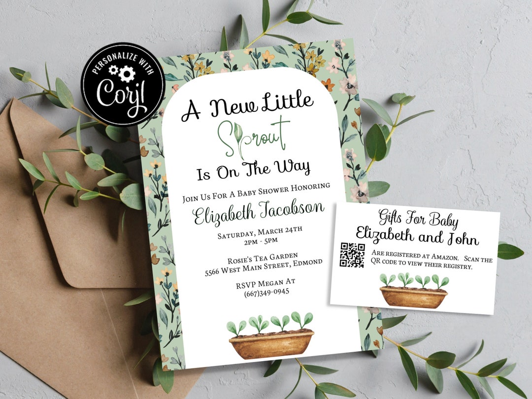 Little Sprout Baby Shower Invitation Garden Baby Shower - Etsy