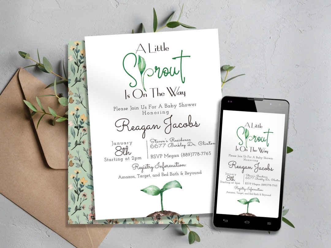 Little Sprout Baby Shower Invitation Garden Baby Shower - Etsy