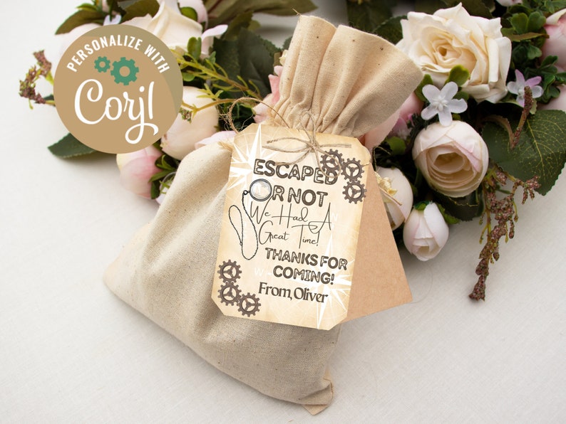Escape Room Thank You Tag Escape Room Party Favor Escape - Etsy