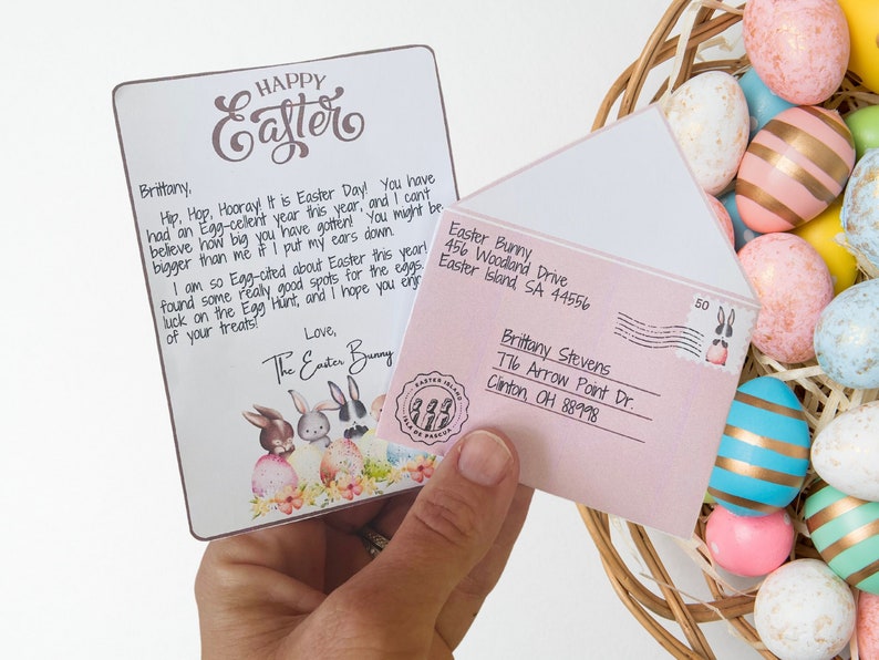 Printable Easter Bunny Letter, Editable Easter Bunny Note, Personalized ...
