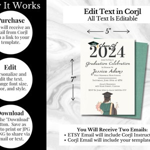 Simple Girl Graduation Invitation, Graduation Invitation 2024 Template ...