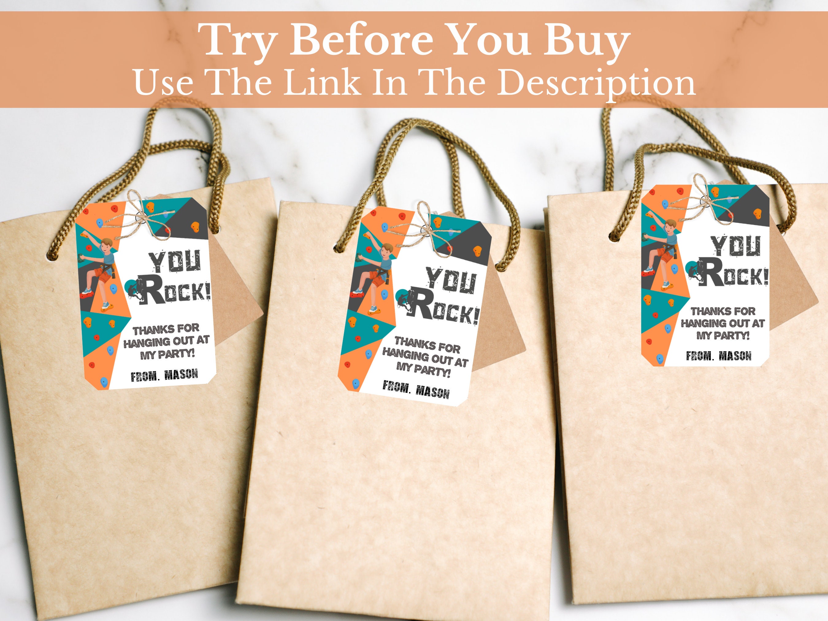 Rock Climbing Favor Tags, Rock Climbing Party Decor, Rock Climbing ...