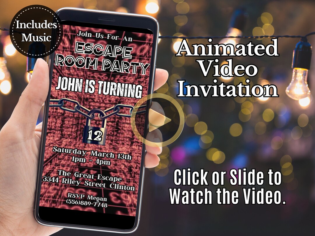 Digital Escape Room Party Invitation Video Escape Room - Etsy