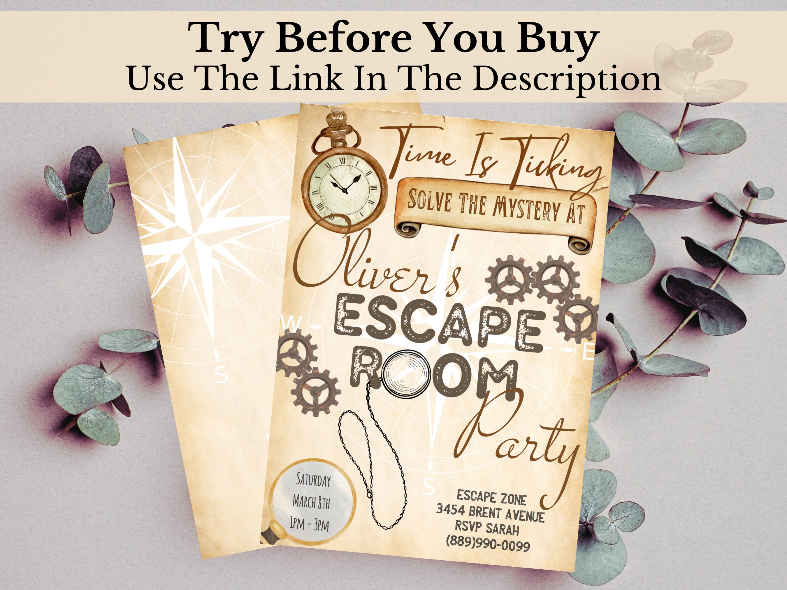 Editable Escape Room Birthday Party Invitation Template - Etsy