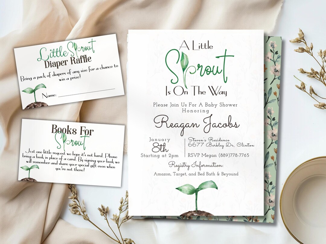 Little Sprout Baby Shower Invitation, Garden Baby Shower Invitation ...