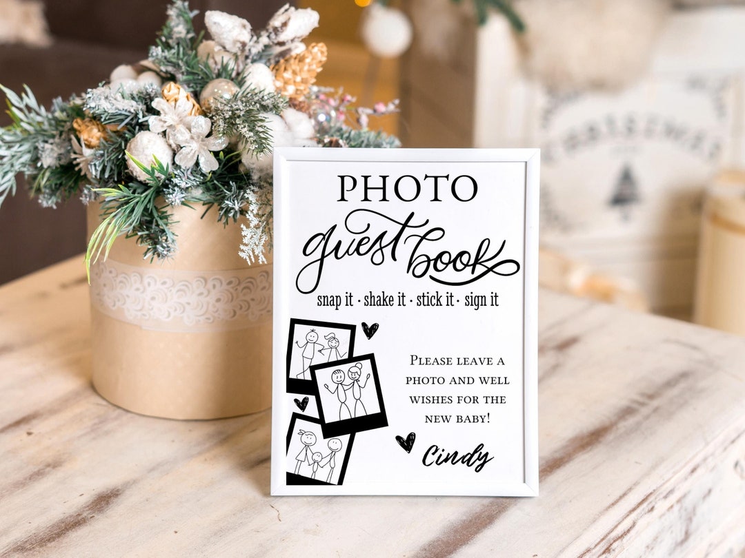 Baby Shower Photo Guestbook Sign, Printable Guest Book Sign, Snap It ...