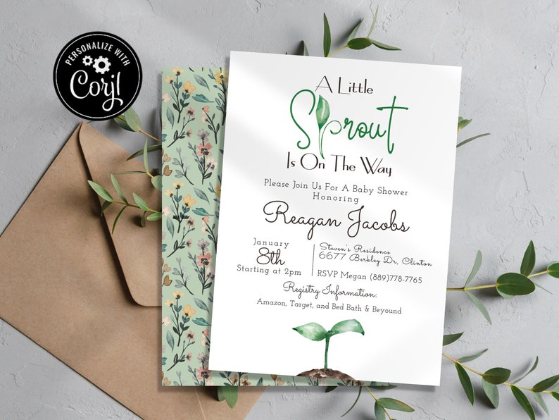 Little Sprout Baby Shower Invitation Garden Baby Shower - Etsy
