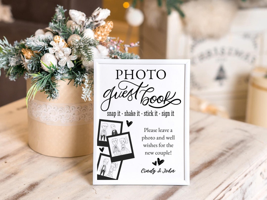 Wedding Photo Guestbook Sign, Printable Guest Book Sign, Snap It Shake ...