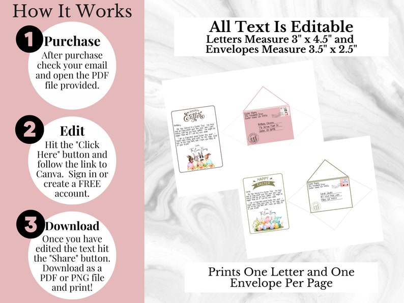 Printable Easter Bunny Letter, Editable Easter Bunny Note, Personalized ...