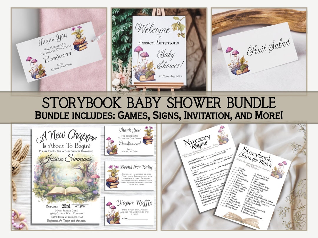 Storybook Baby Shower Bundle, Storybook Baby Shower Decorations, Book ...