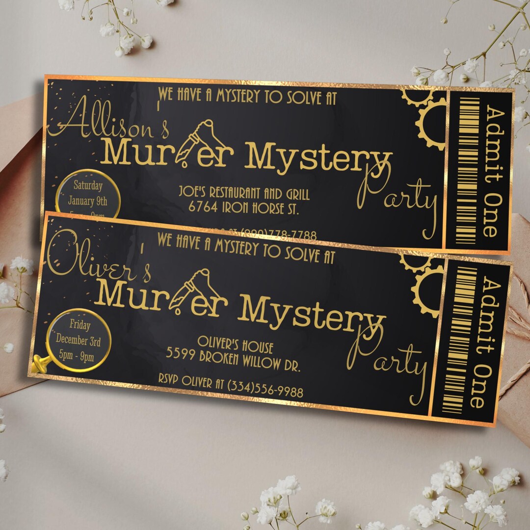 Murder Mystery Party Invitation, Murder Mystery Invite, Murder Mystery ...