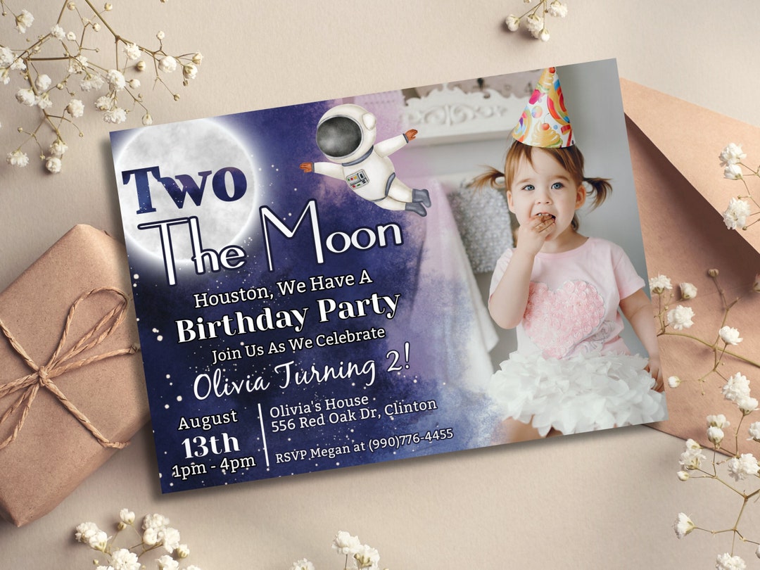 Two the Moon Invitation, Two the Moon Party Invite, Two the Moon ...