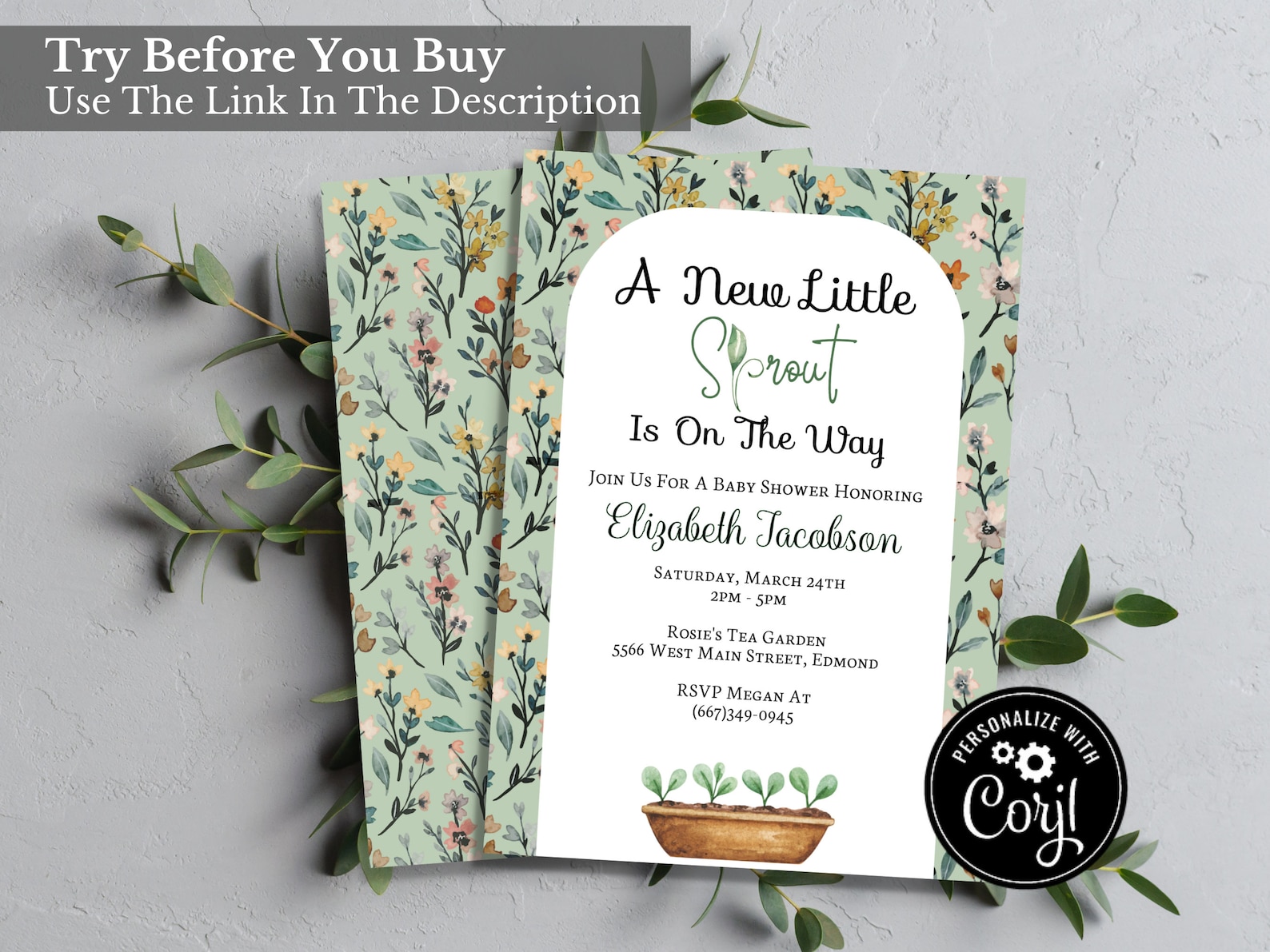 Little Sprout Baby Shower Invitation Garden Baby Shower - Etsy