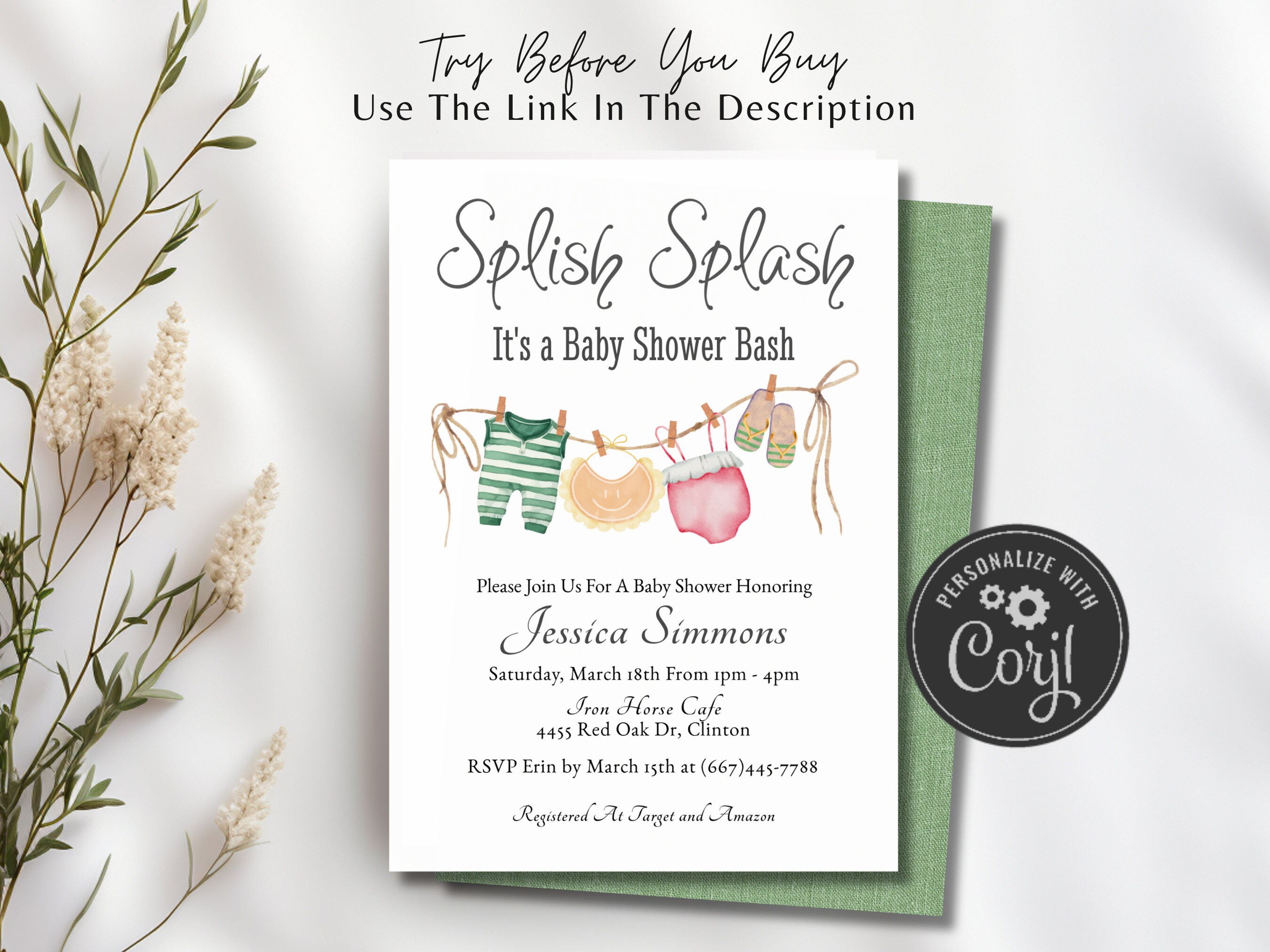 Splish Splash Baby Shower Invitation, Baby Shower Pool Party Invite ...
