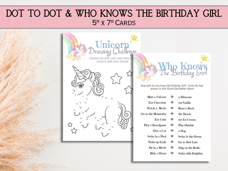 Unicorn Party Games, Unicorn Birthday Party Bundle, Unicorn Bingo ...
