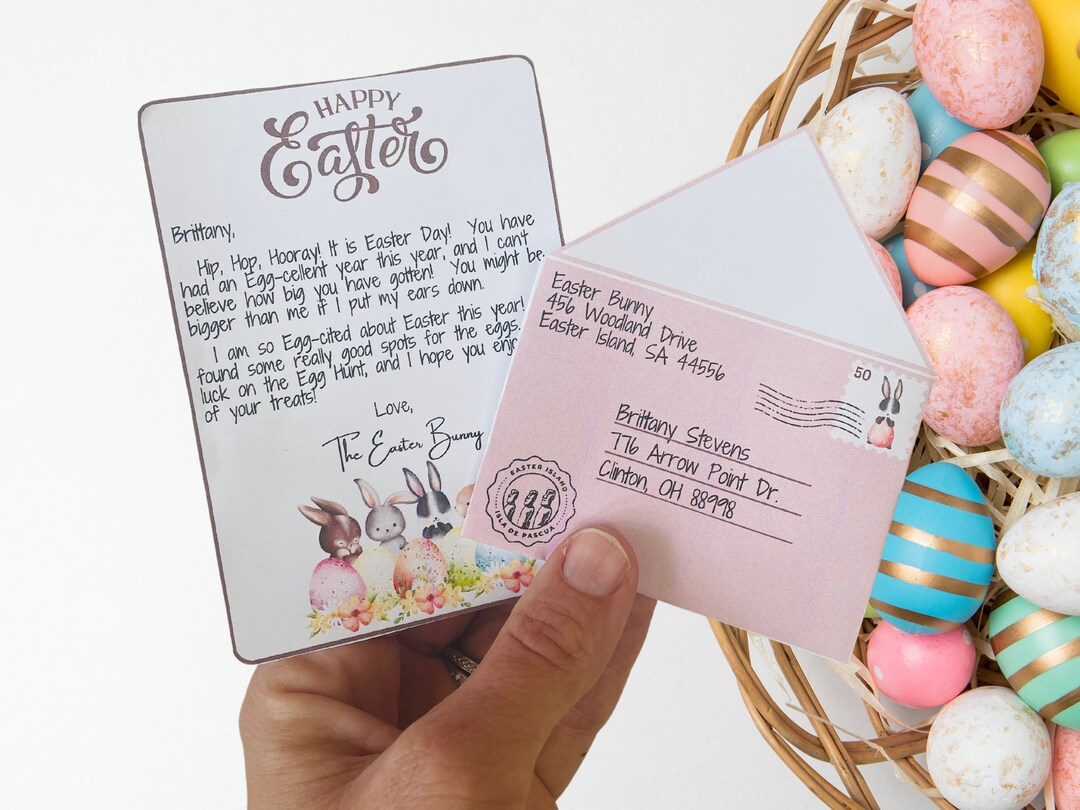Printable Easter Bunny Letter, Editable Easter Bunny Note, Personalized ...