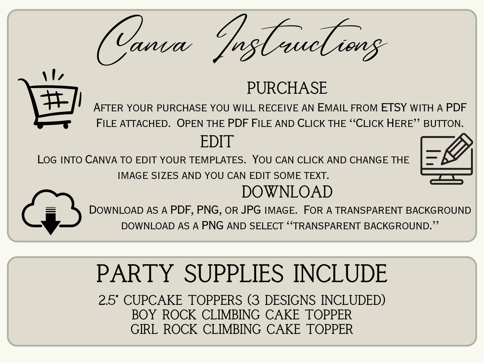 Printable Rock Climbing Cake Topper, Rock Climbing Party Decorations ...