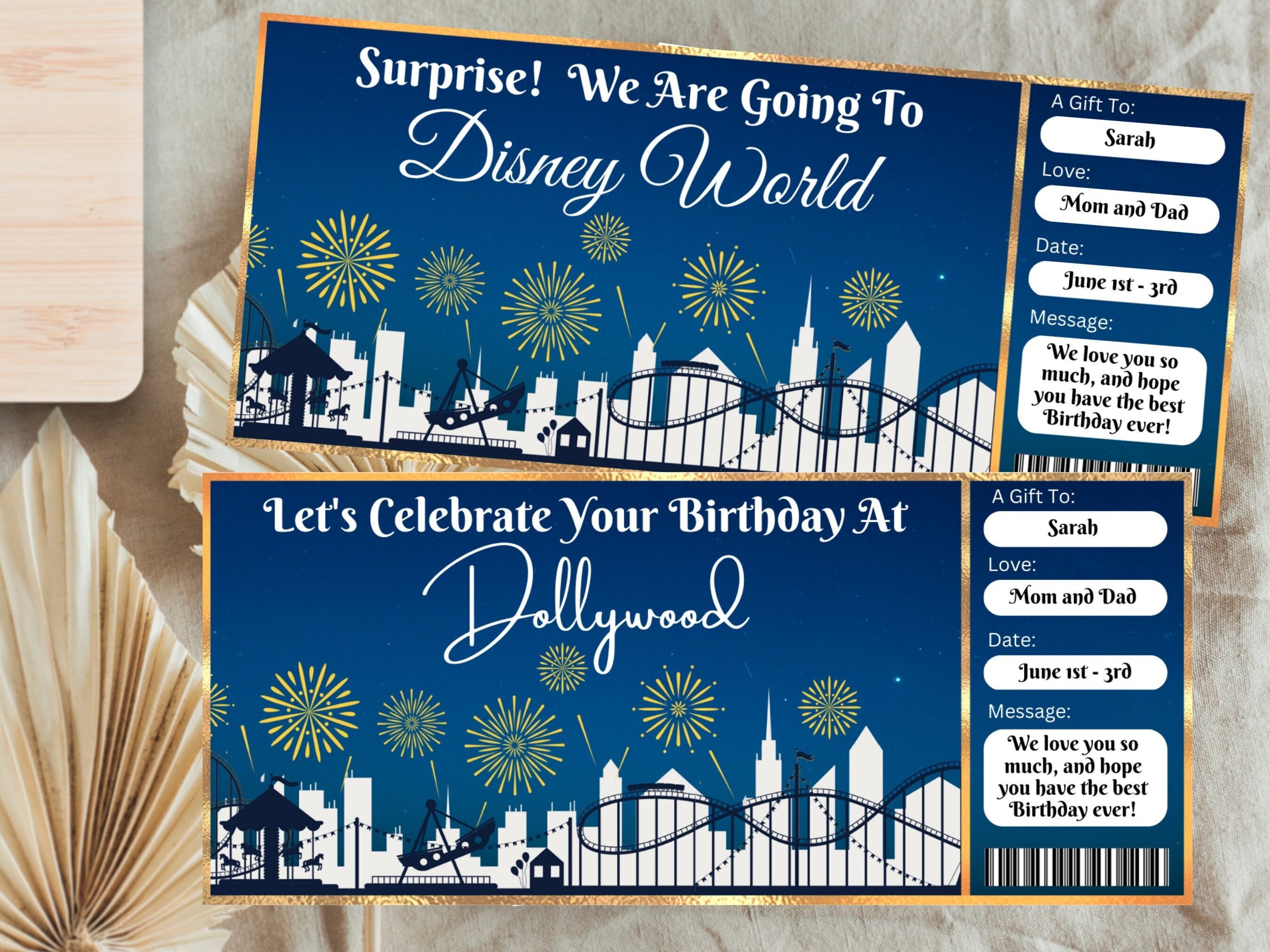 Editable Theme Park Ticket Template, Printable Amusement Park Gift ...