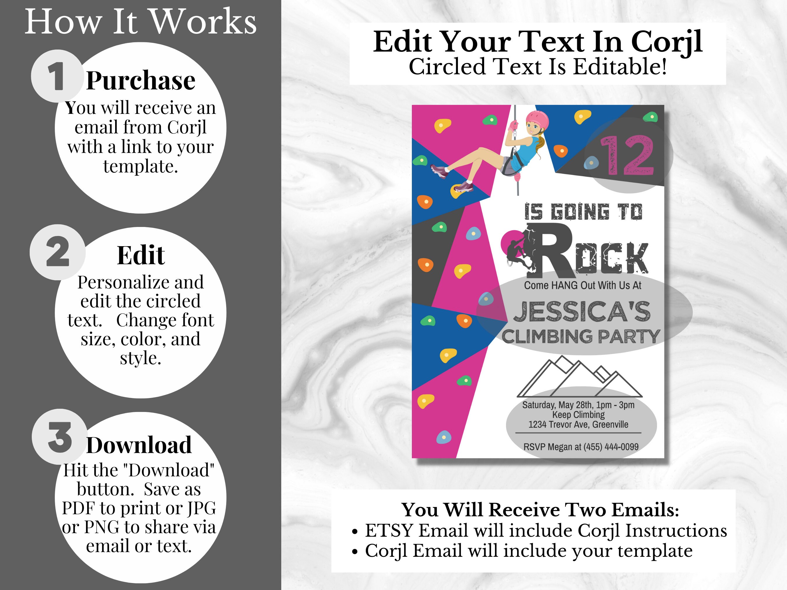 Editable Girl Rock Climbing Birthday Invitation Printable - Etsy