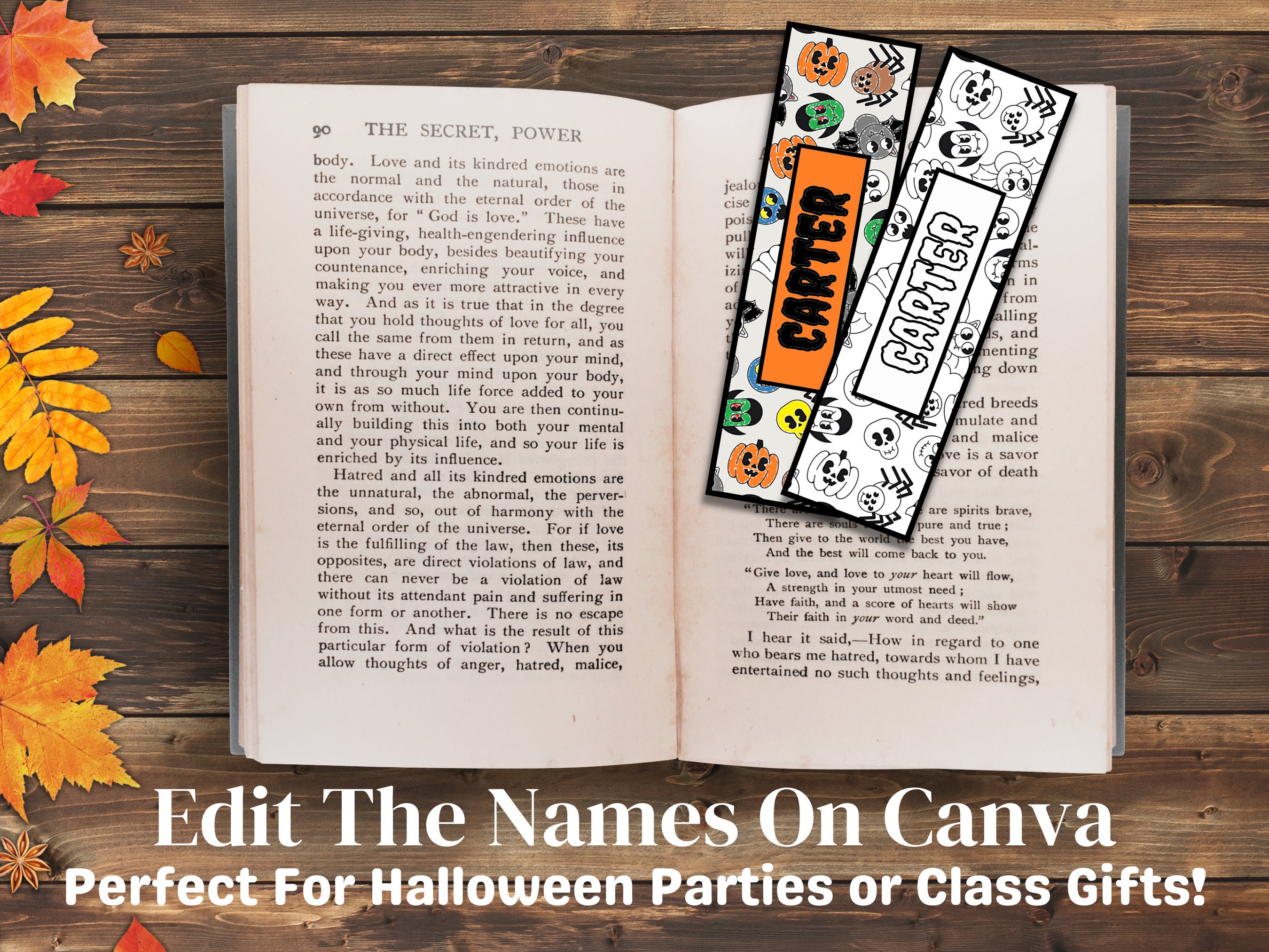Custom Halloween Bookmarks, Coloring Halloween Bookmarks, Printable ...