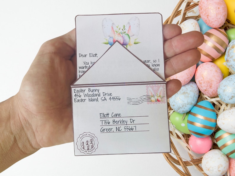 Printable Easter Bunny Letter, Editable Easter Bunny Note, Personalized ...