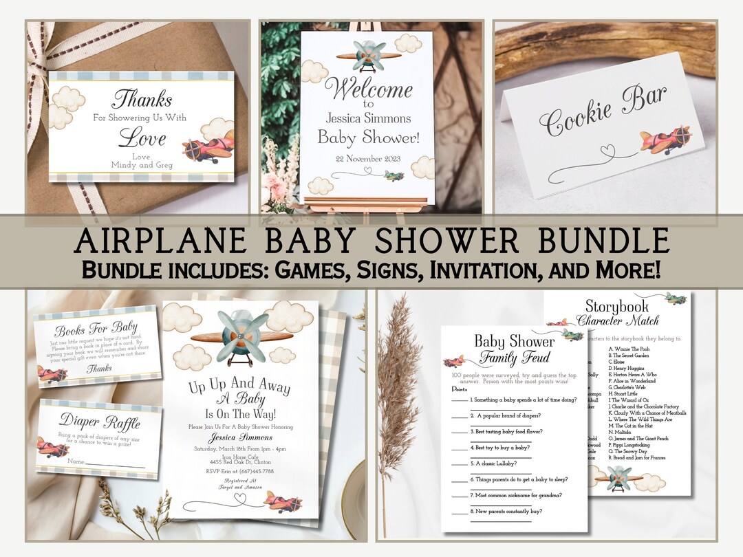 Airplane Baby Shower Decoration, up UP and Away Baby Shower, Airplane ...