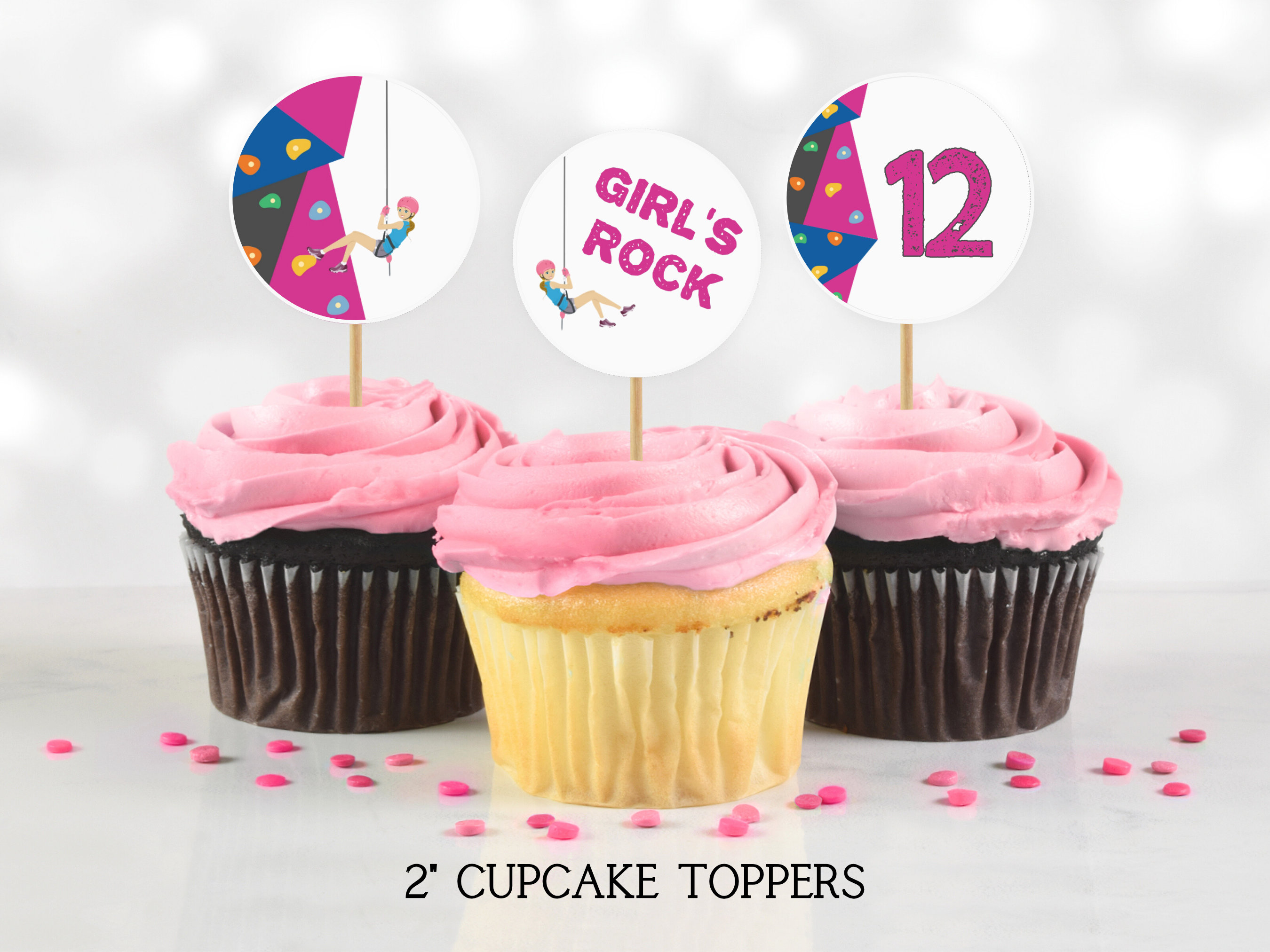 Girl Rock Climbing Birthday Party Supplies, Rock Climbing Invitation ...