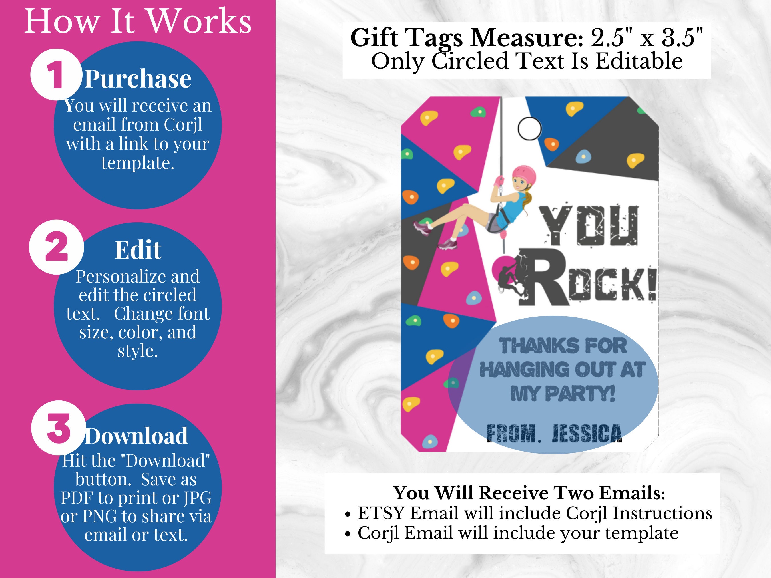 Rock Climbing Favor Tags, Rock Climbing Party Decor, Rock Climbing ...
